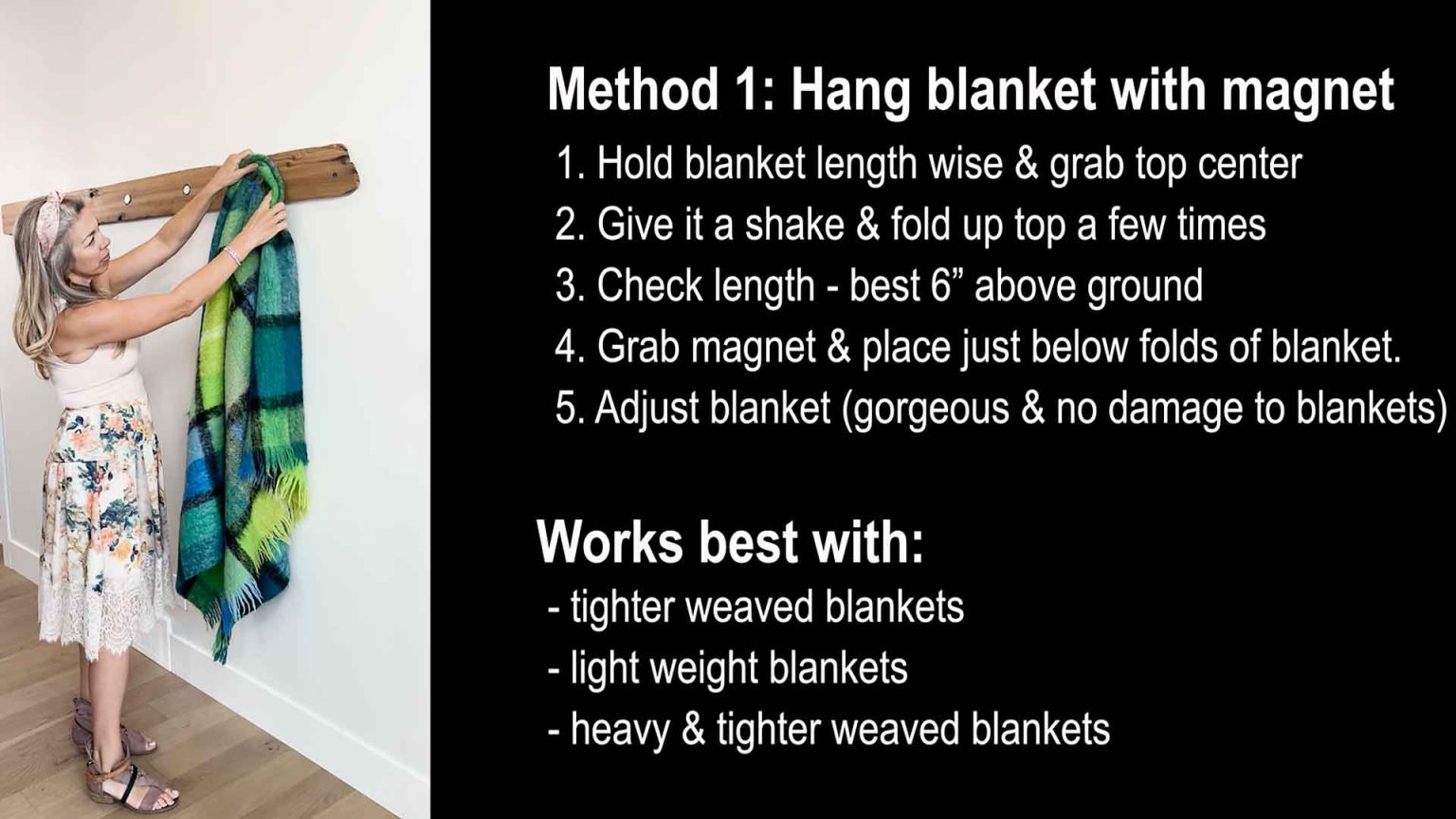 How to Hang Blankets - using magnets - TurmericMeCrazy
